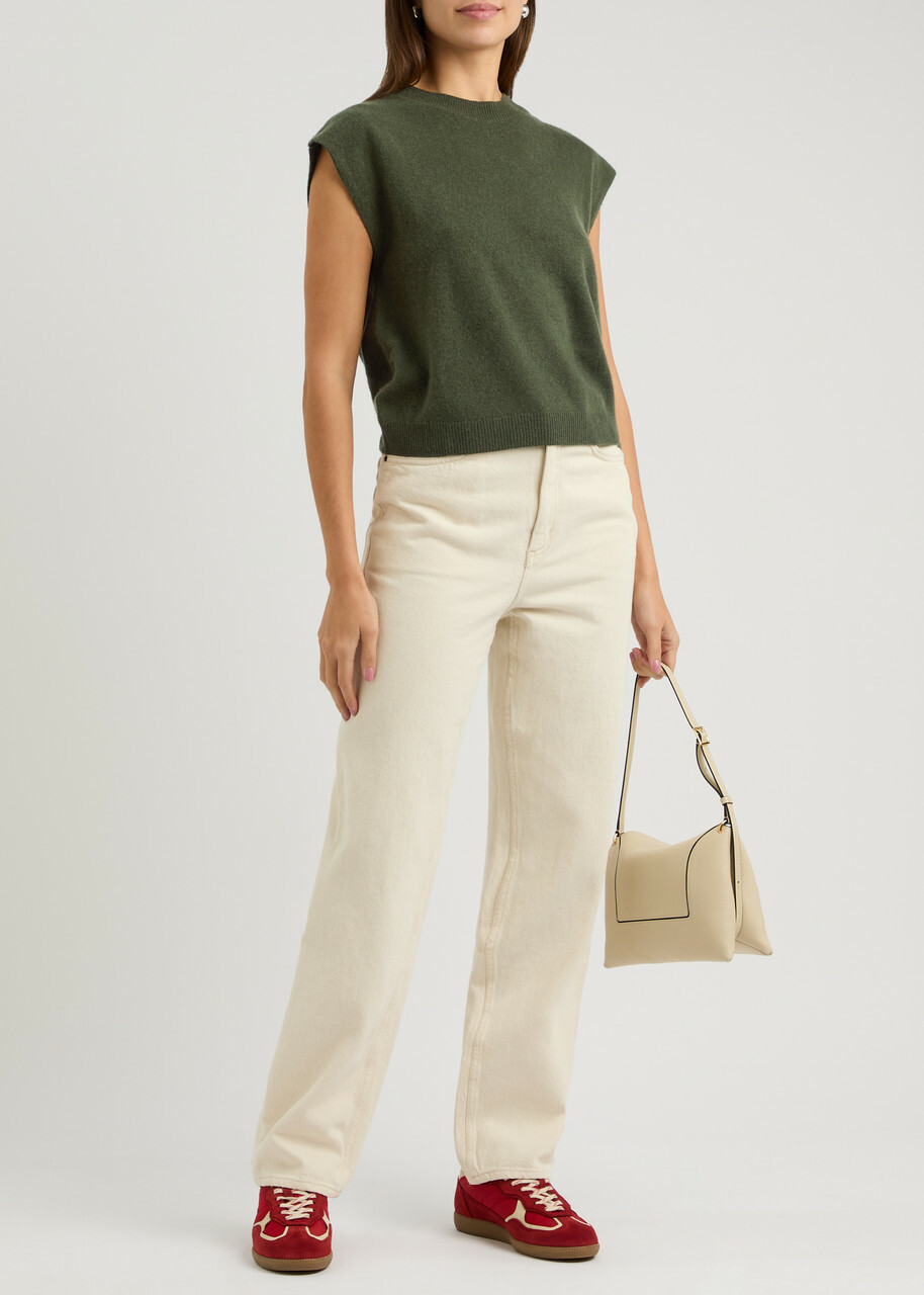 Crush Cashmere Lucca Cashmere Vest Khaki CRUSH CASHMERE