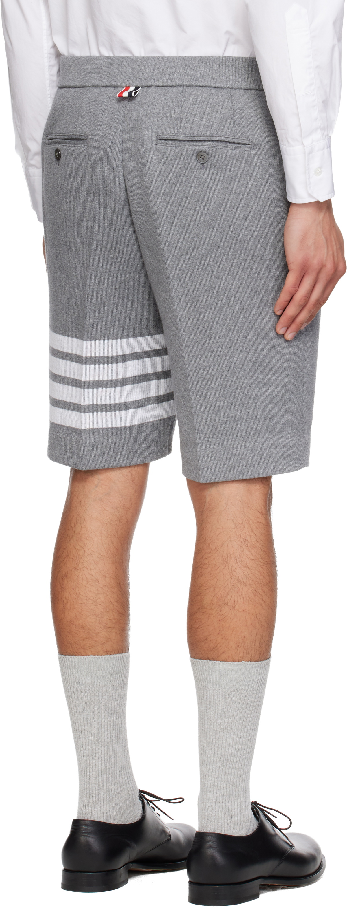 Thom Browne Gray Double Face Knit 4-Bar Bermuda Shorts Thom Browne