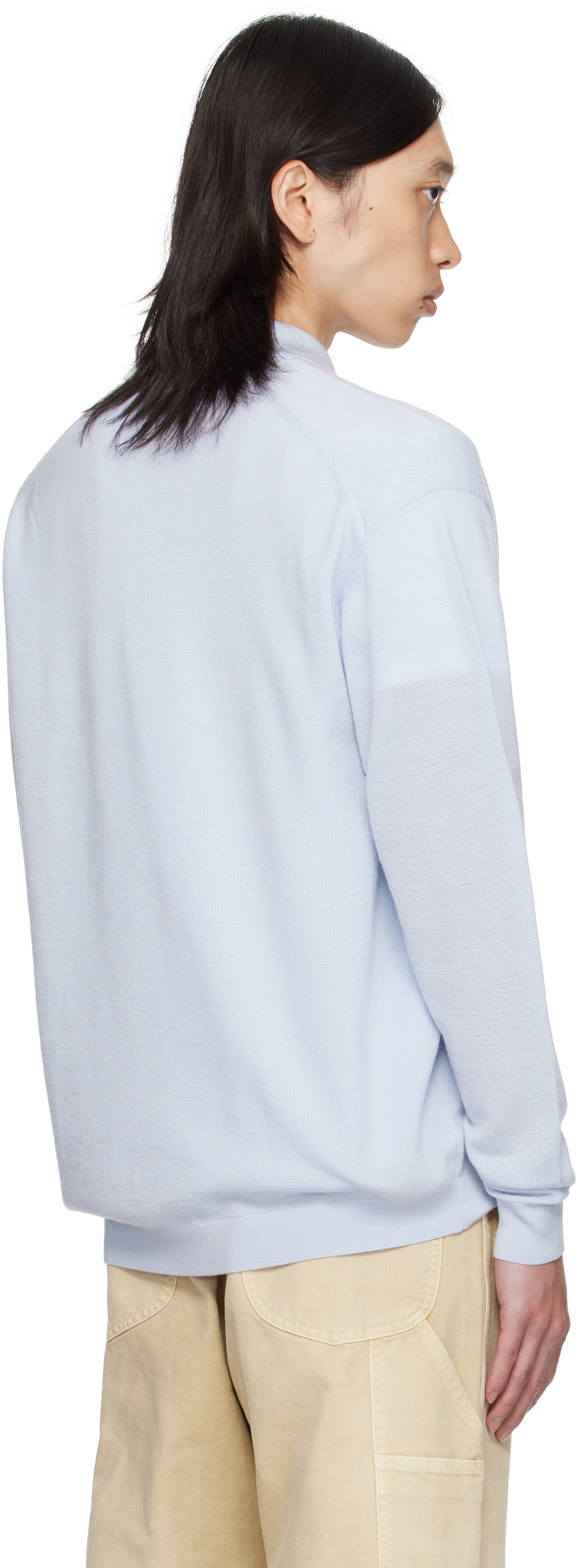 vowels Blue Light Weight Knit Polo