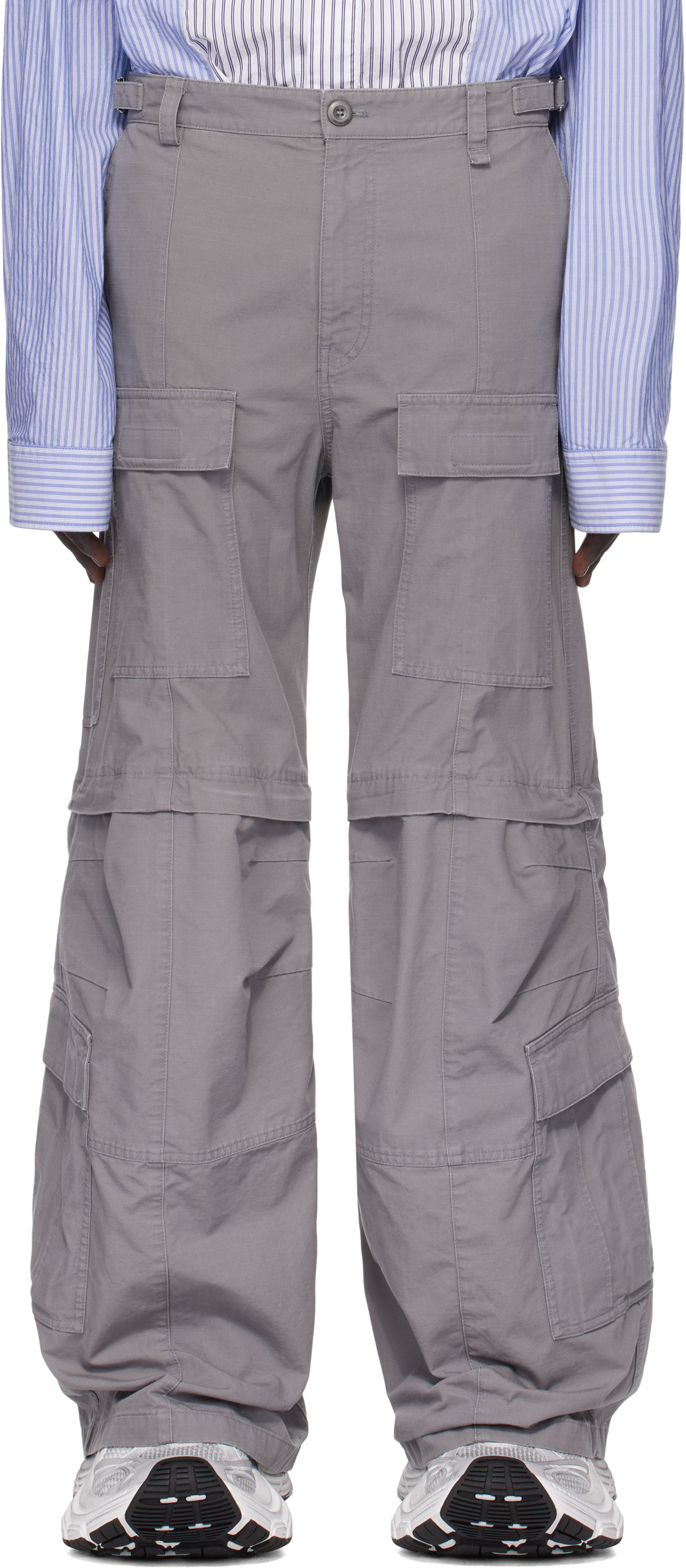 Balenciaga Gray Flared Cargo Pants Balenciaga