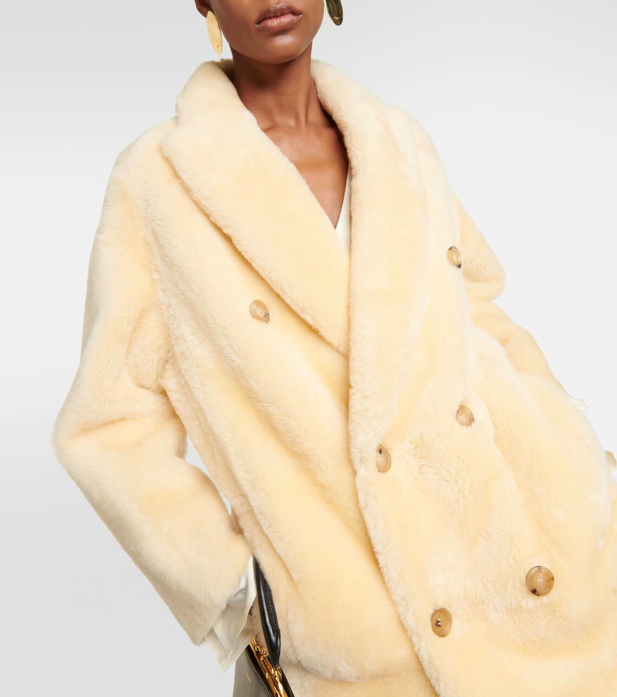 Blancha Double-breasted shearling coat Blancha