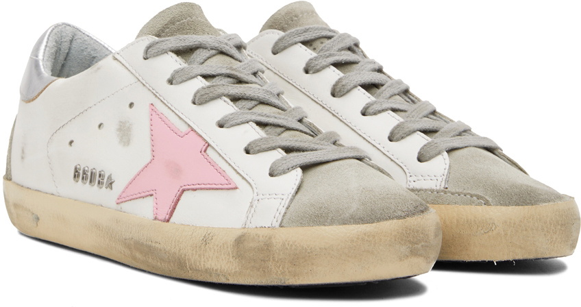 Golden Goose White & Gray Super-Star Classic Sneakers Golden Goose ...