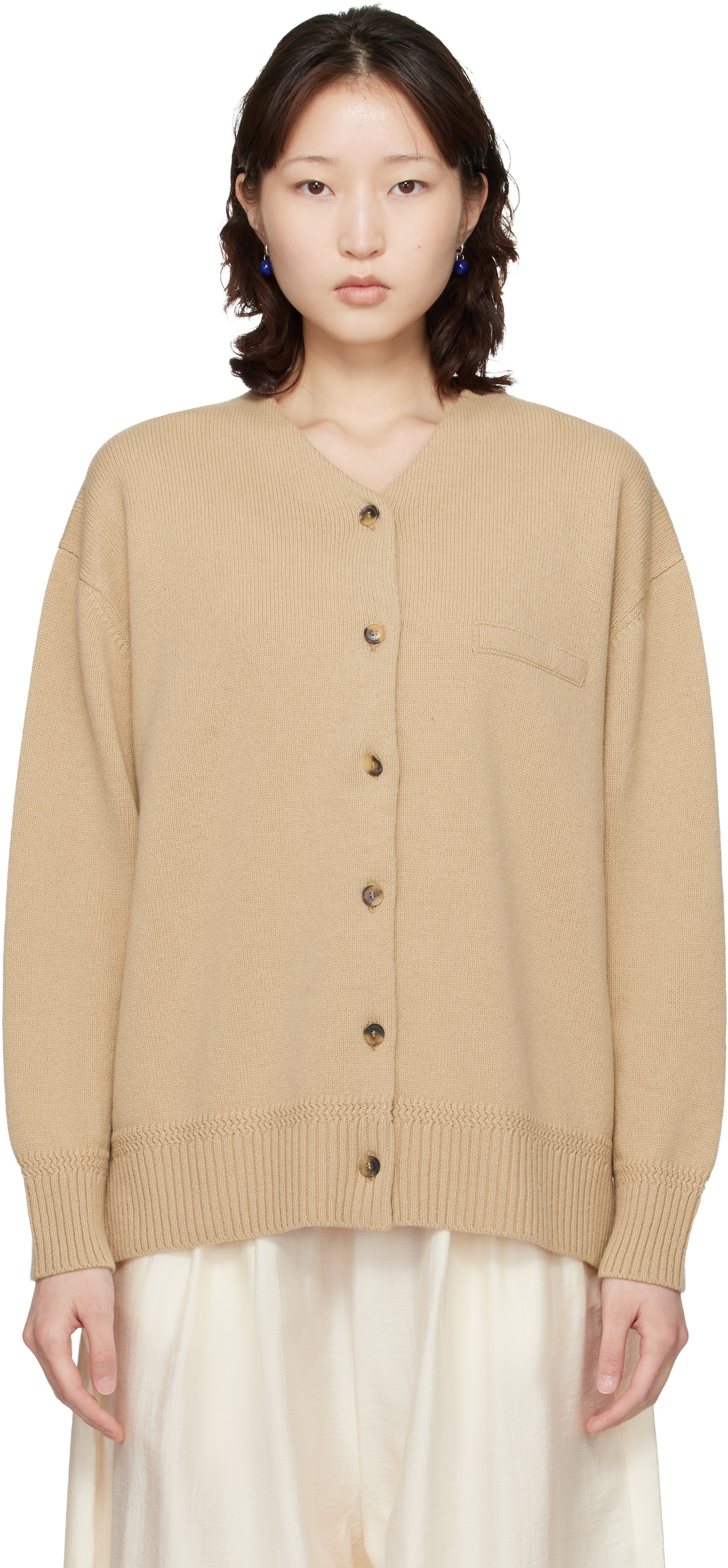 Cordera Beige Merino Wool Cardigan CORDERA