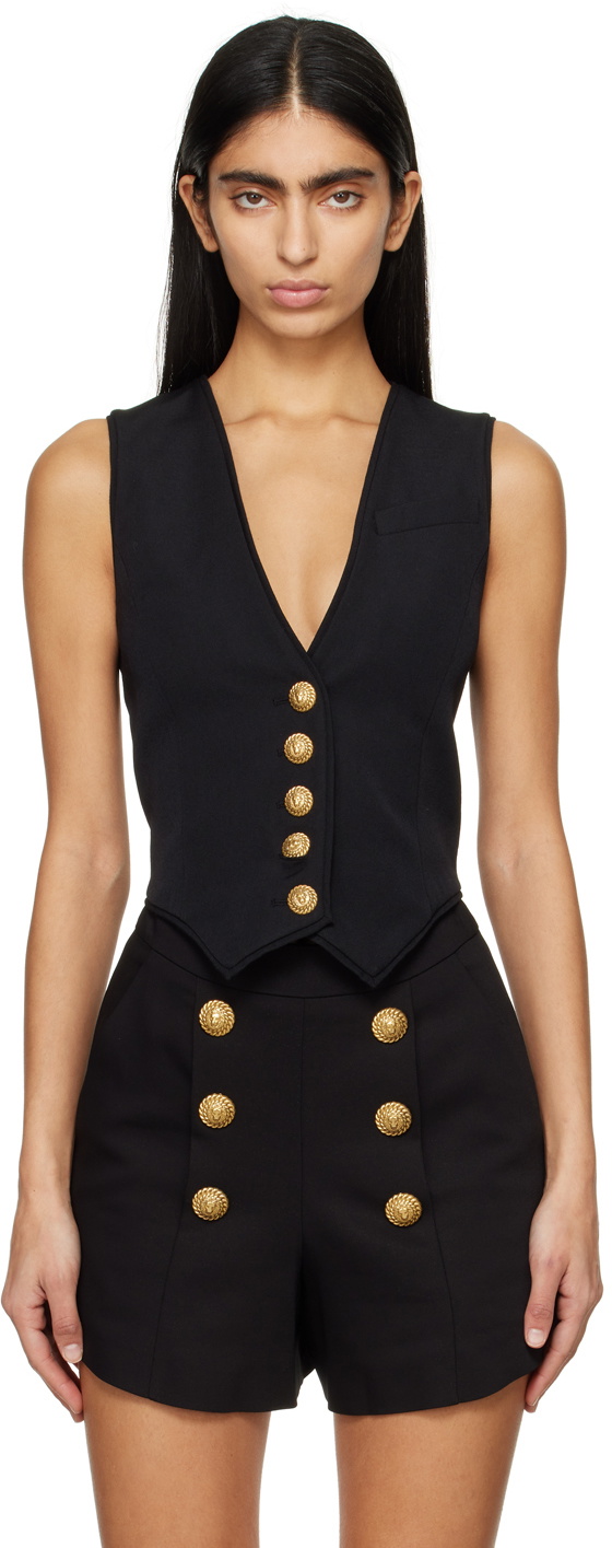 Balmain Black Button Vest Balmain