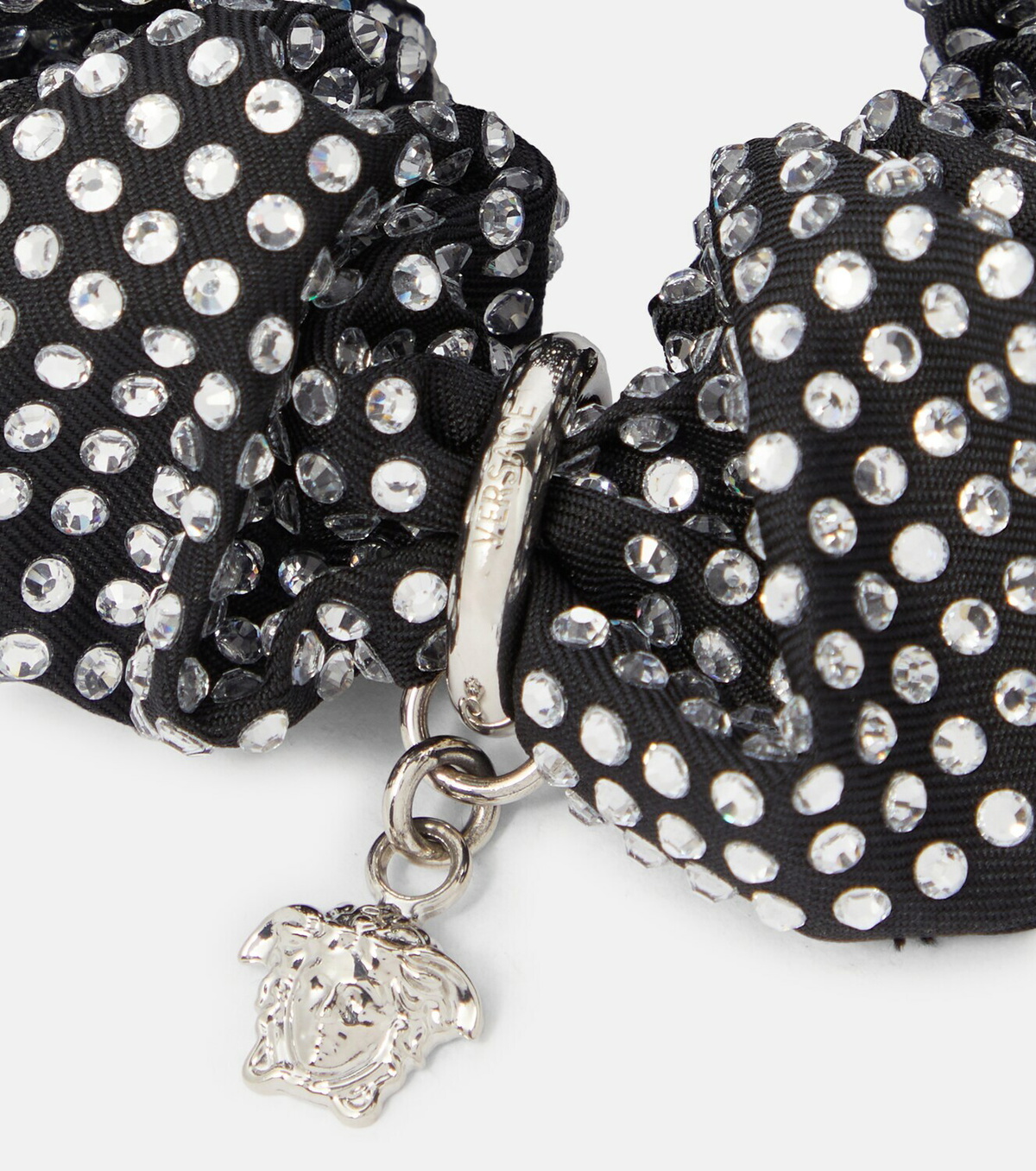 Versace - Medusa silk embellished scrunchie Versace