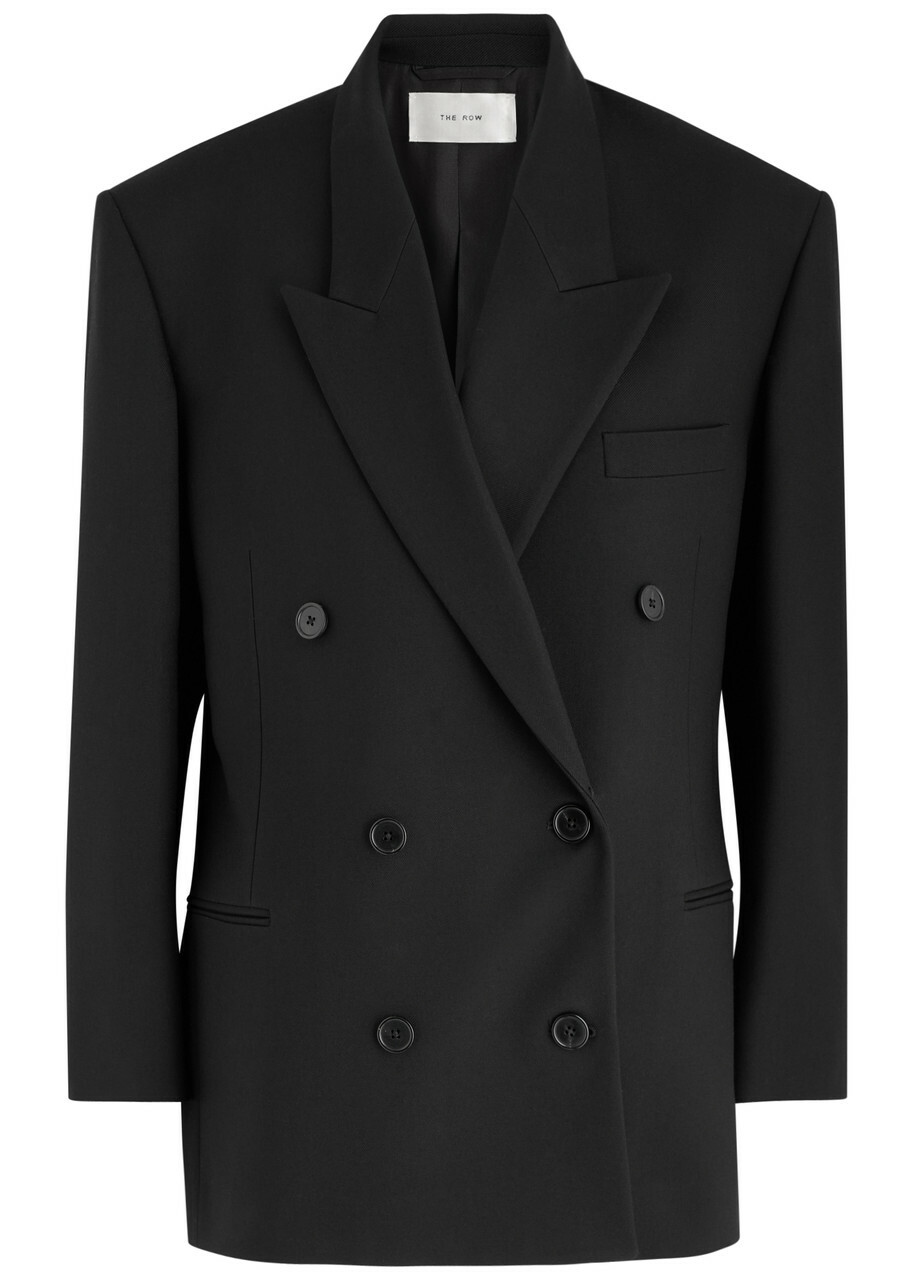 The Row Timoty Double-breasted Wool Blazer Black The Row