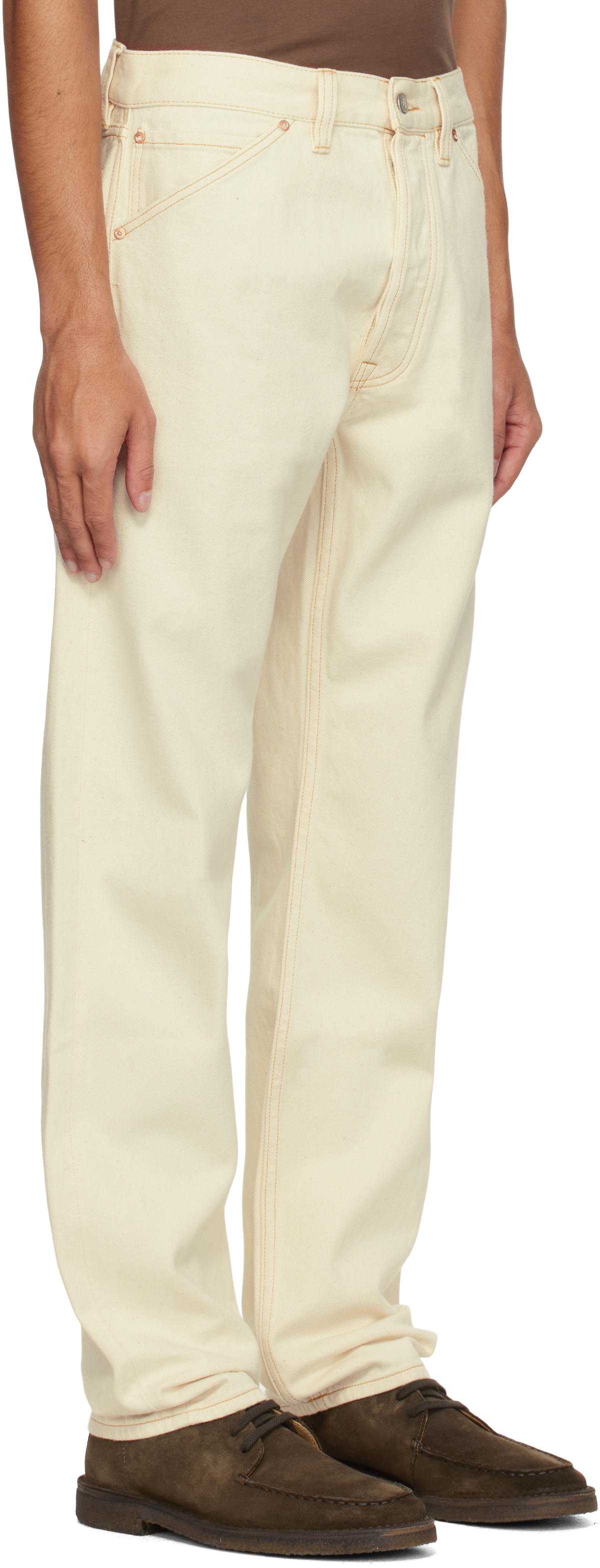 Drake's Off-White 12.7 oz Selvedge Tonal Stitch Jeans Drake's