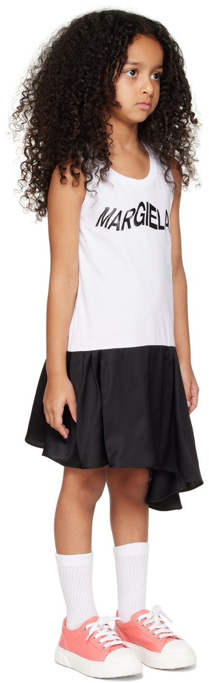 MM6 Maison Margiela Kids Black & White Asymmetric Dress MM6 Maison Margiela