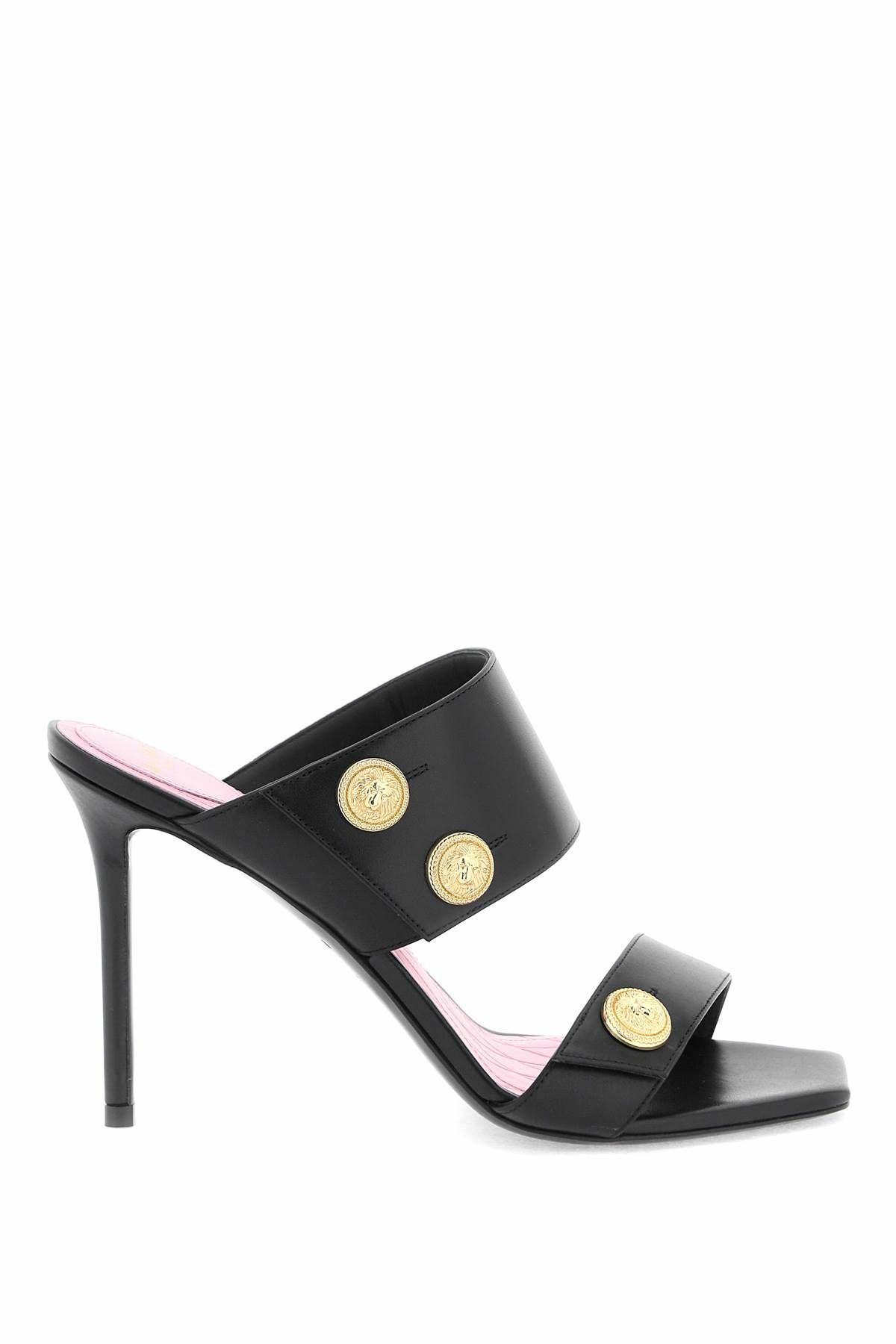 BALMAIN smooth leather eva mules in Black Balmain
