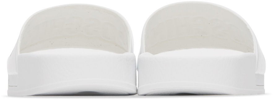 Moschino White Logo Pool Slides Moschino