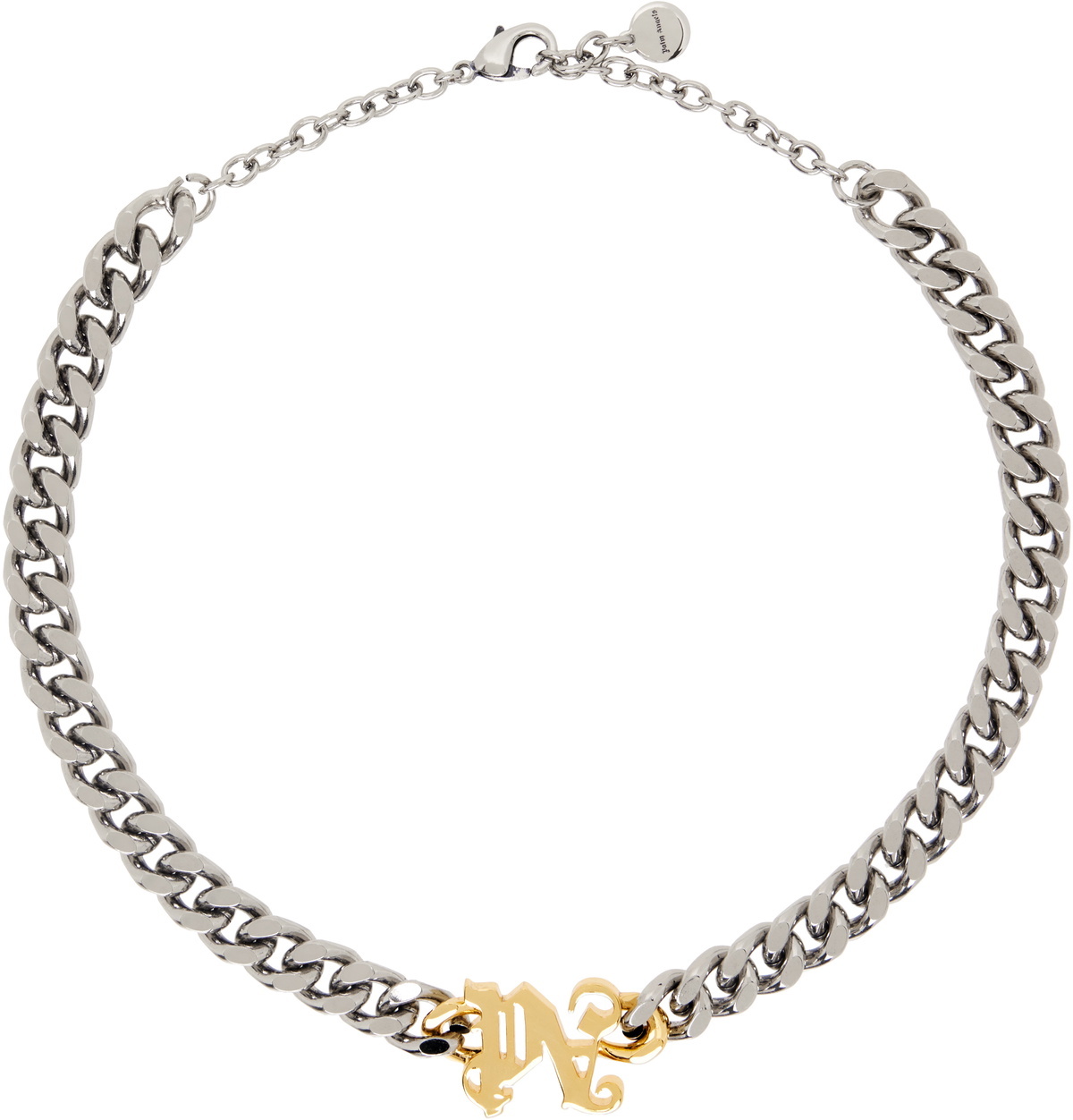 Palm Angels Silver & Gold Monogram Chain Necklace Palm Angels