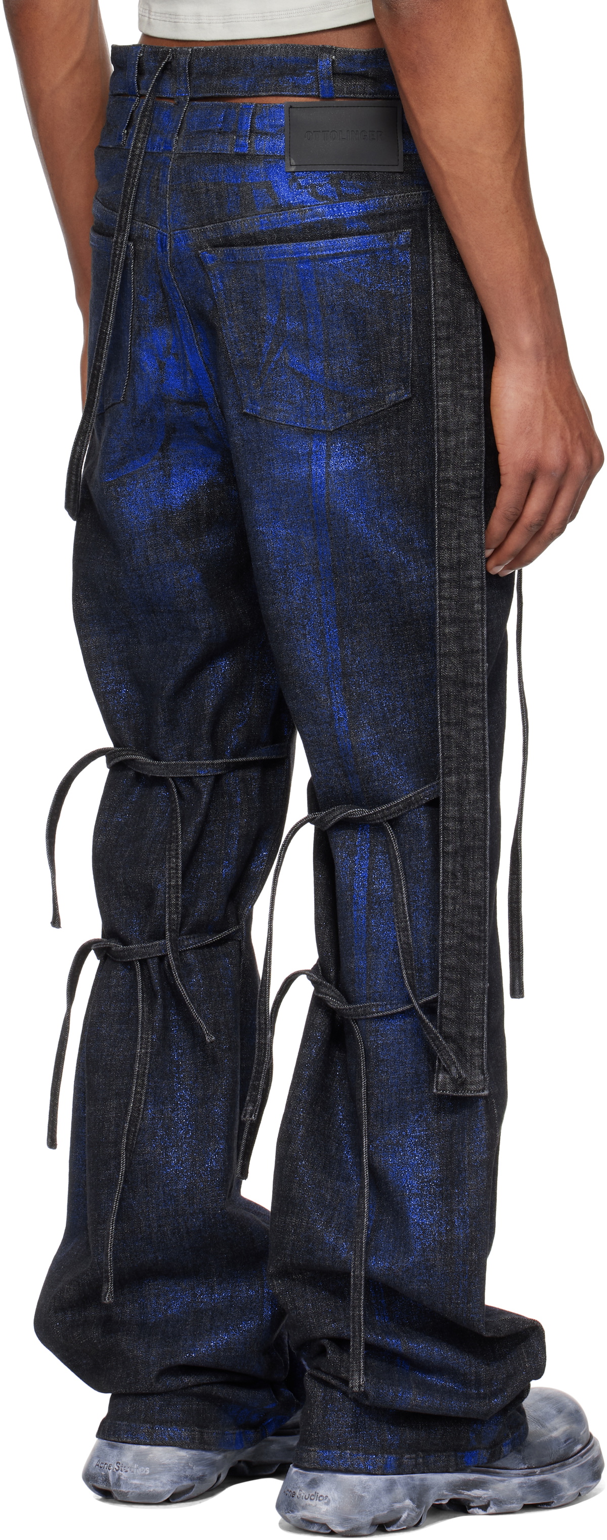 Ottolinger SSENSE Exclusive Black & Blue Signature Wrap Denim Jeans ...