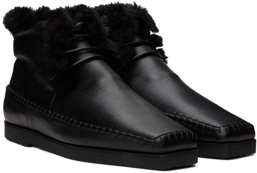 Totême Black High-Top Boots Toteme