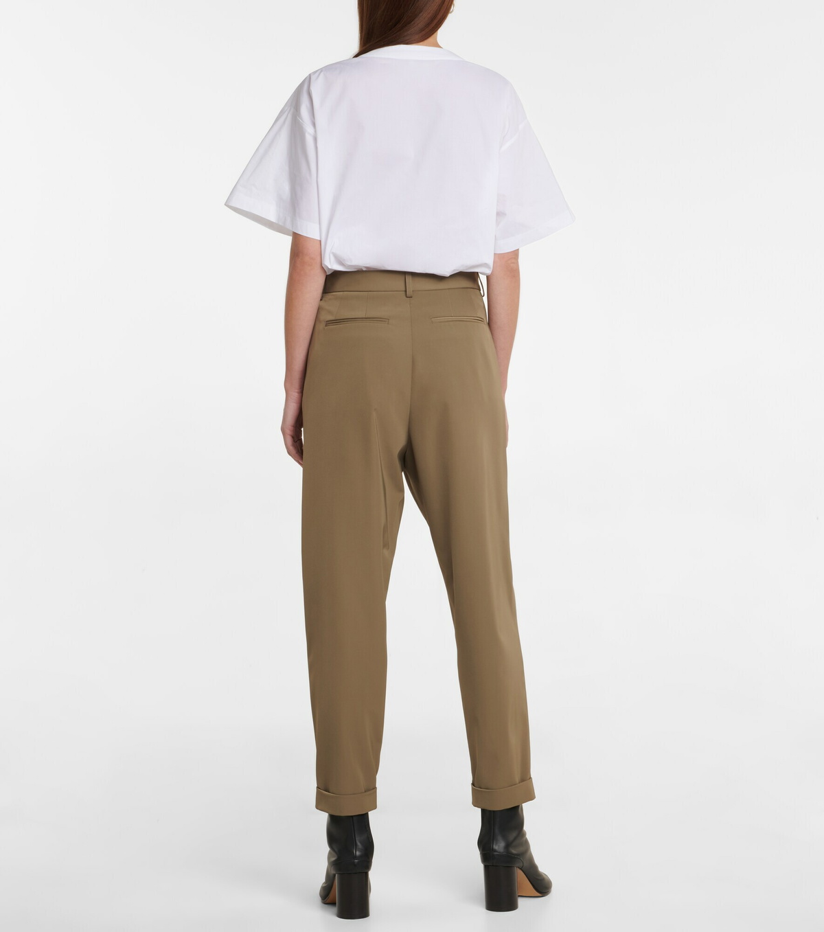 MM6 Maison Margiela - High-rise pleated straight pants MM6 Maison Margiela