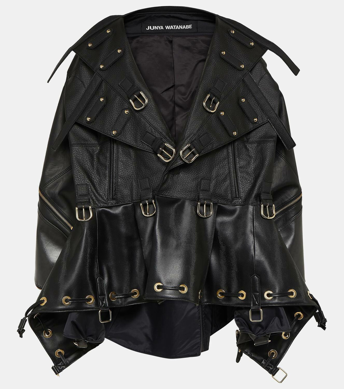 Junya Watanabe Buckled oversized faux leather jacket Junya Watanabe