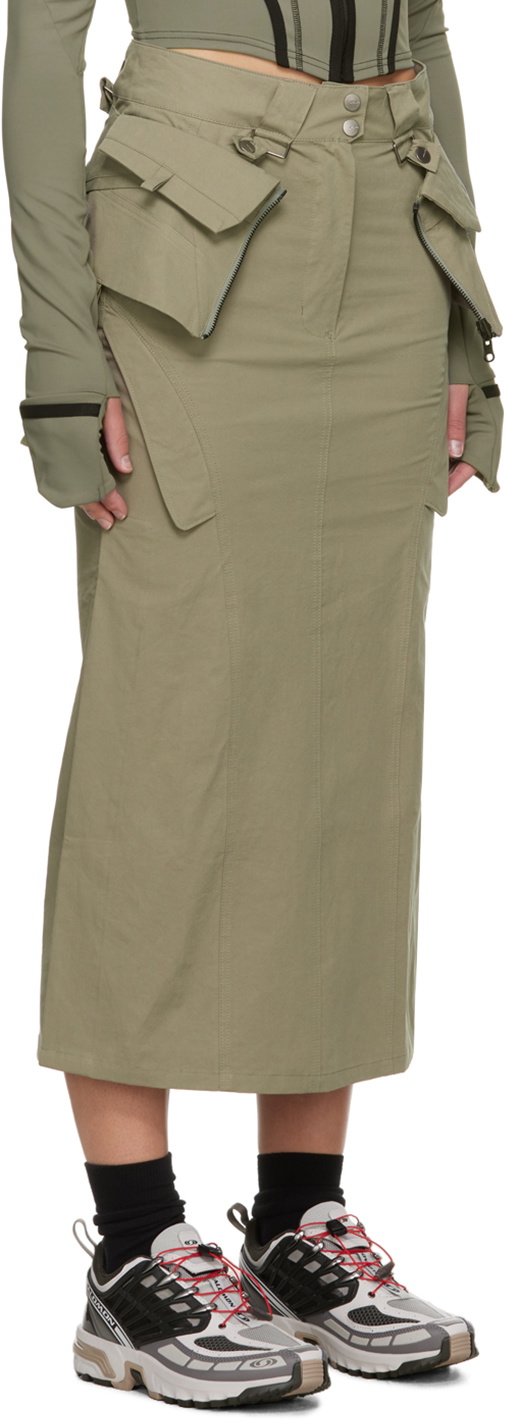 Hyein Seo Khaki Overlay Maxi Skirt Hyein Seo