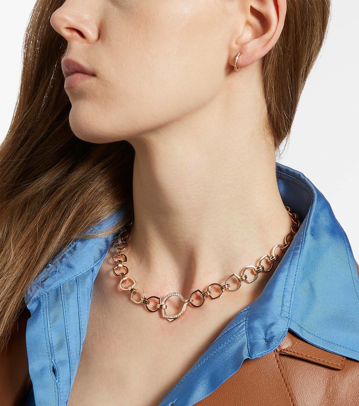 Repossi Antifer 18kt rose gold single earring with diamonds Repossi