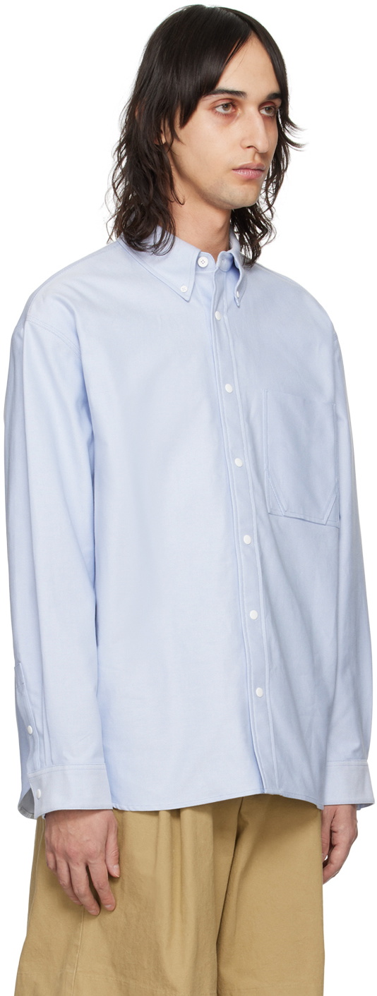 Solid Homme Blue Press-Stud Shirt Solid Homme