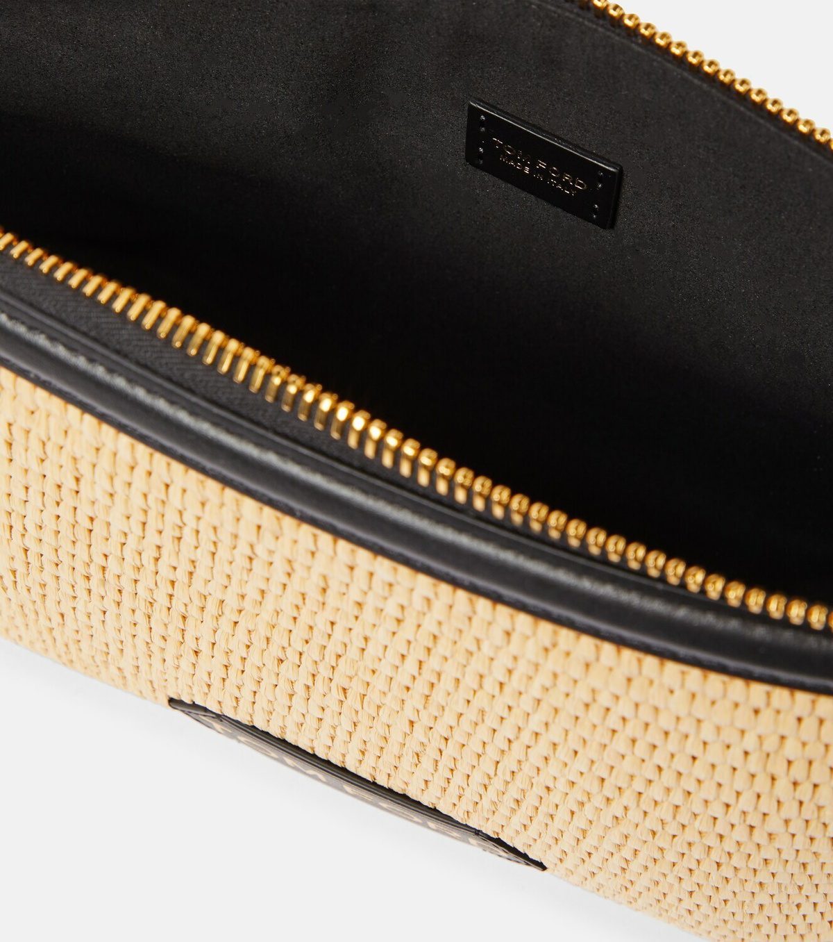 Tom Ford Label Mini raffia-effect shoulder bag TOM FORD