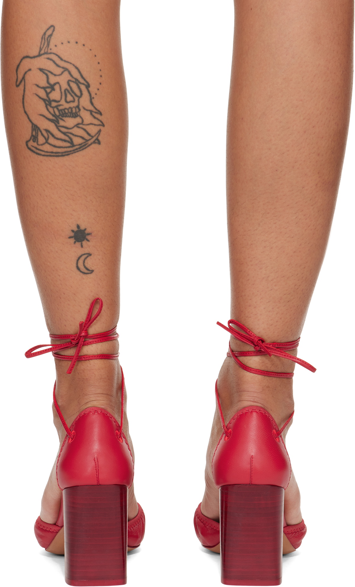 LEMAIRE Red Micro Ballerina Heels Lemaire