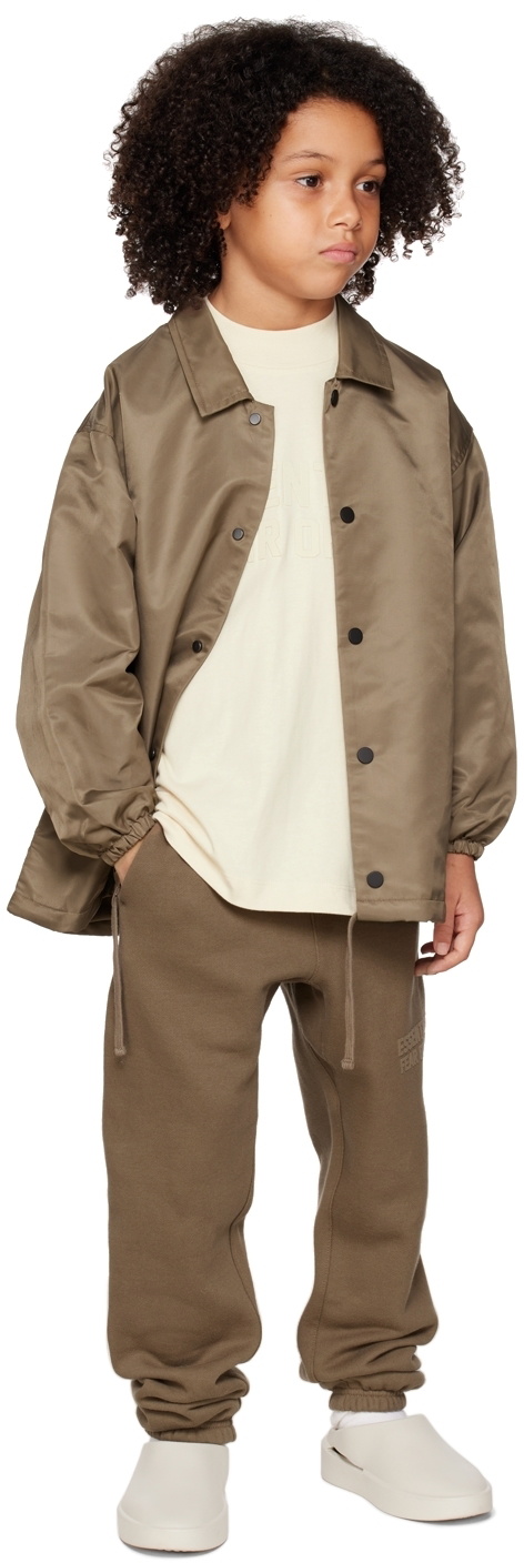 Essentials Kids Brown '1977' Coaches Jacket Essentials