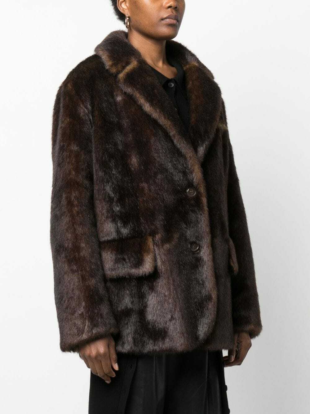 STAND - Belinda Faux Fur Blazer Stand Studio