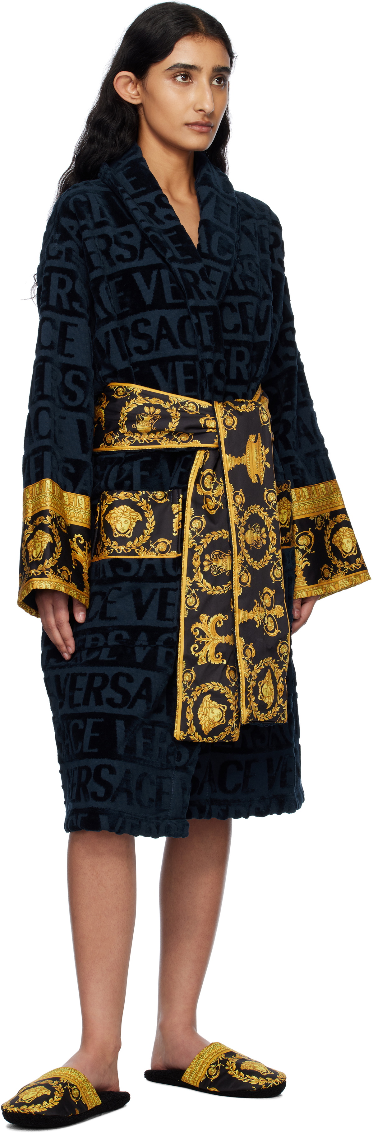 Versace Underwear Navy 'I Heart Baroque' Bathrobe Versace Underwear