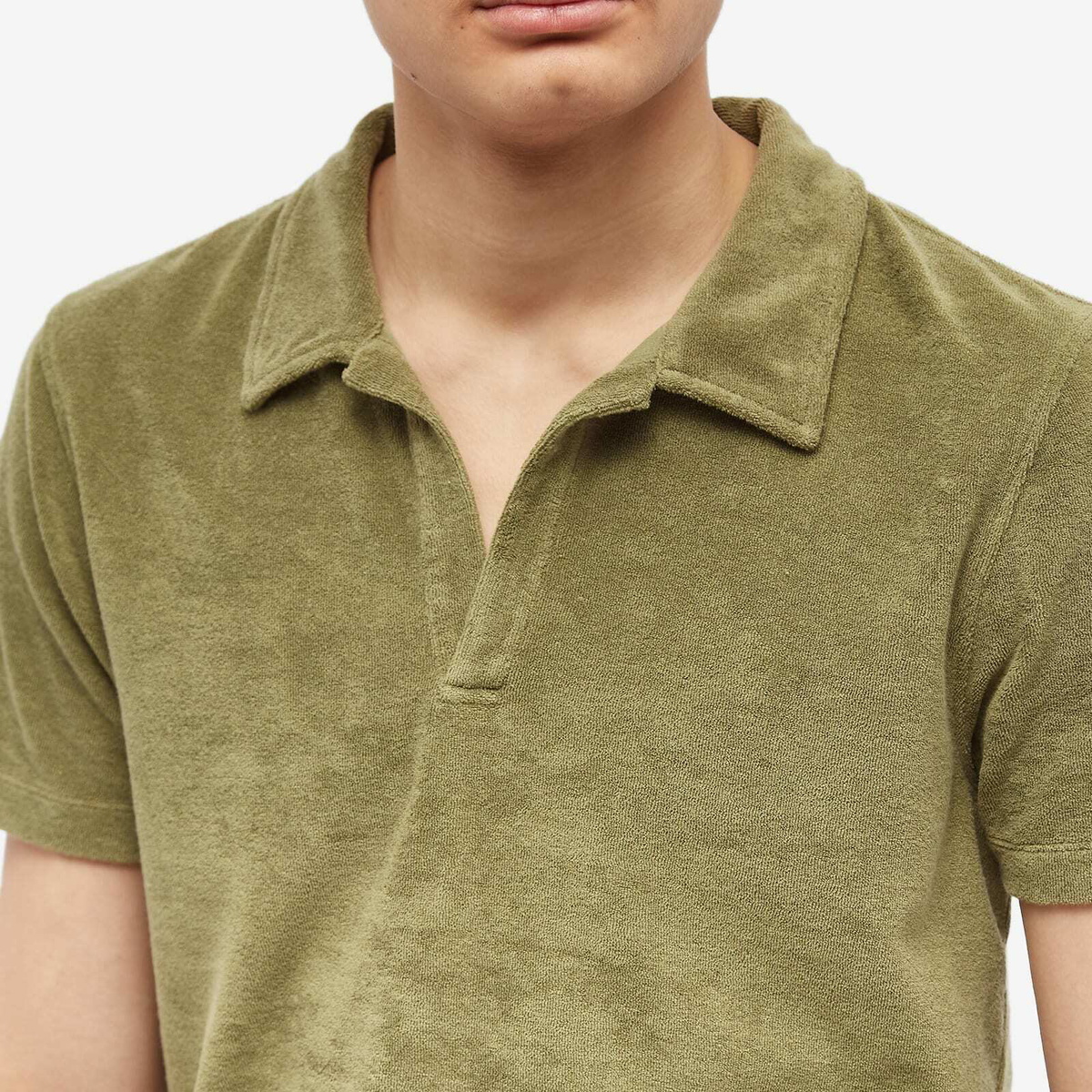 Harmony Men's Tao Terry Cloth Polo Shirt in Khaki Harmony