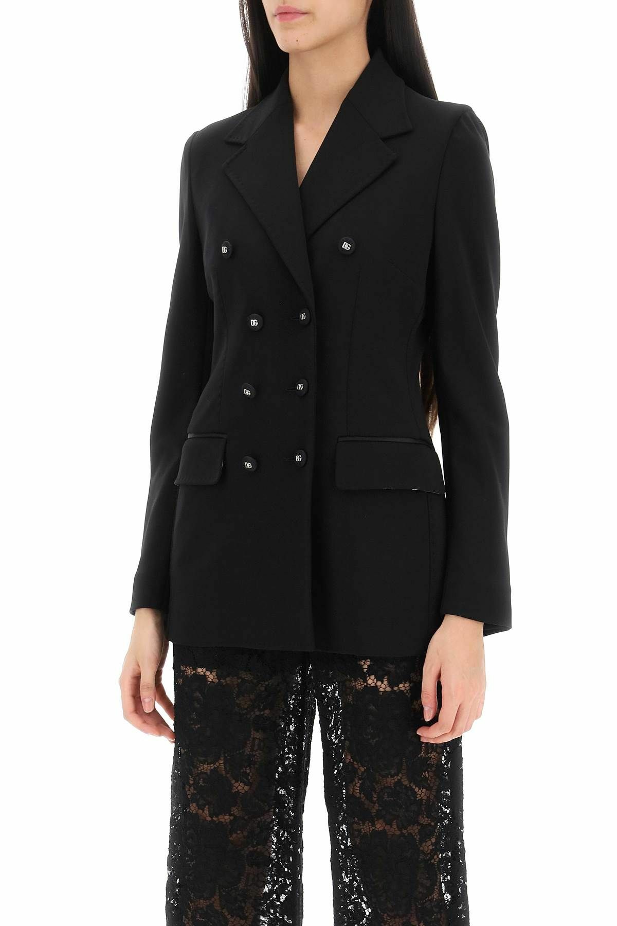 DOLCE & GABBANA turlington jacket in milano stitch Black Dolce & Gabbana