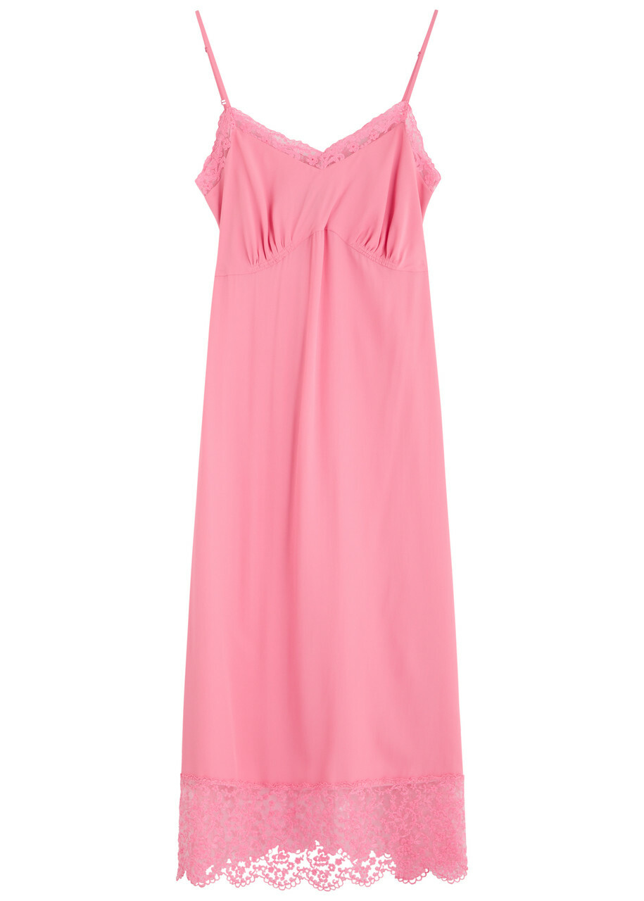 Simone Rocha Lace-trimmed Midi Dress Pink Simone Rocha