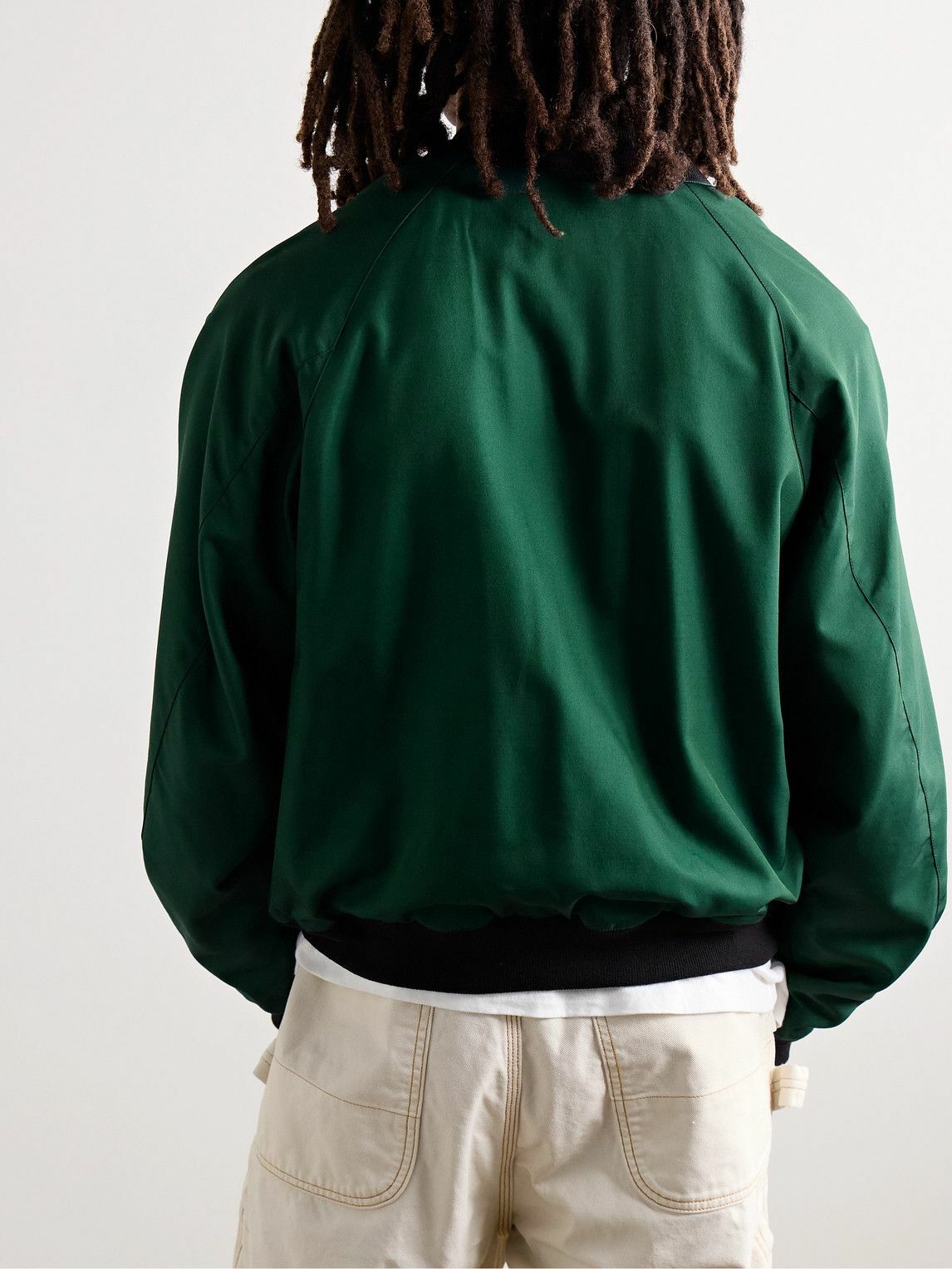 Visvim - Cropped Embroidered Wool and Silk-Blend Twill Bomber Jacket - Green Visvim