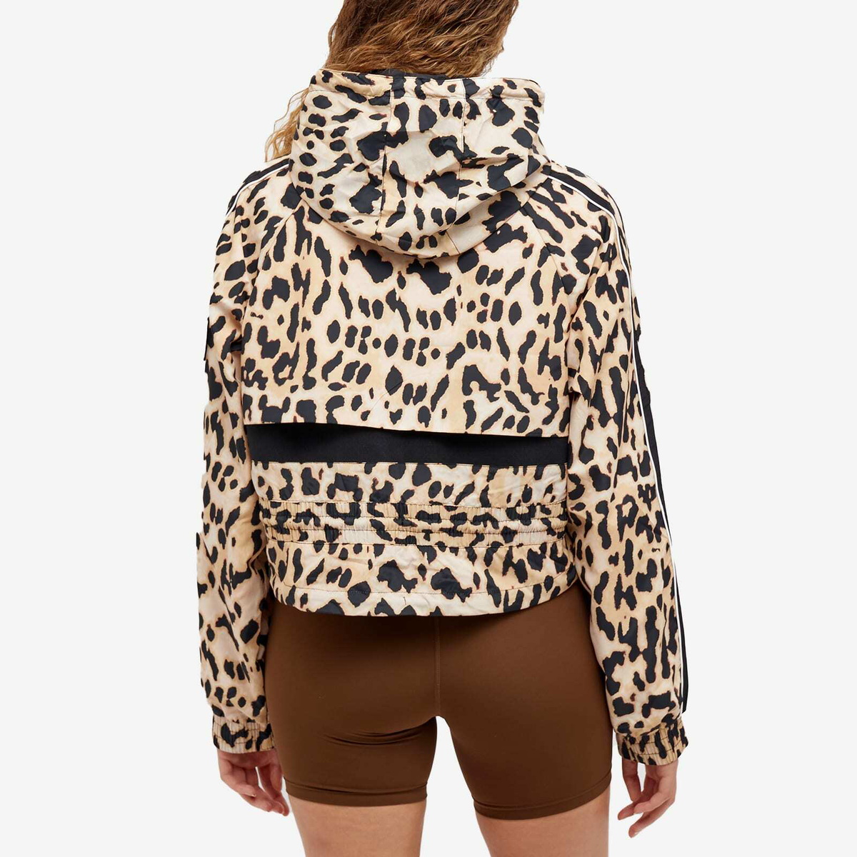 P.E Nation Women's Cropped Man Down Jacket in Leopard Print P.E Nation