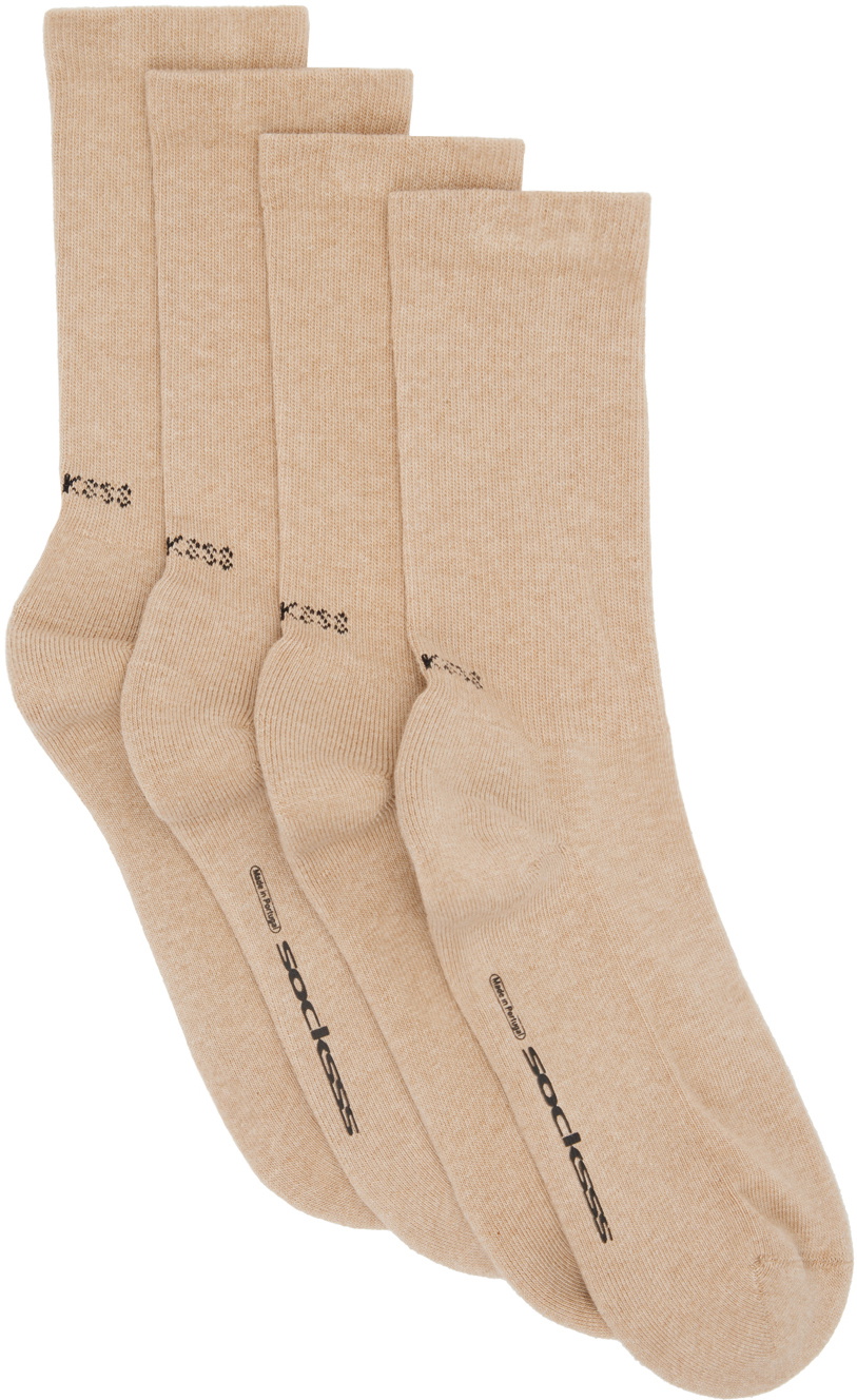 SOCKSSS Two-Pack Beige Socks Socksss