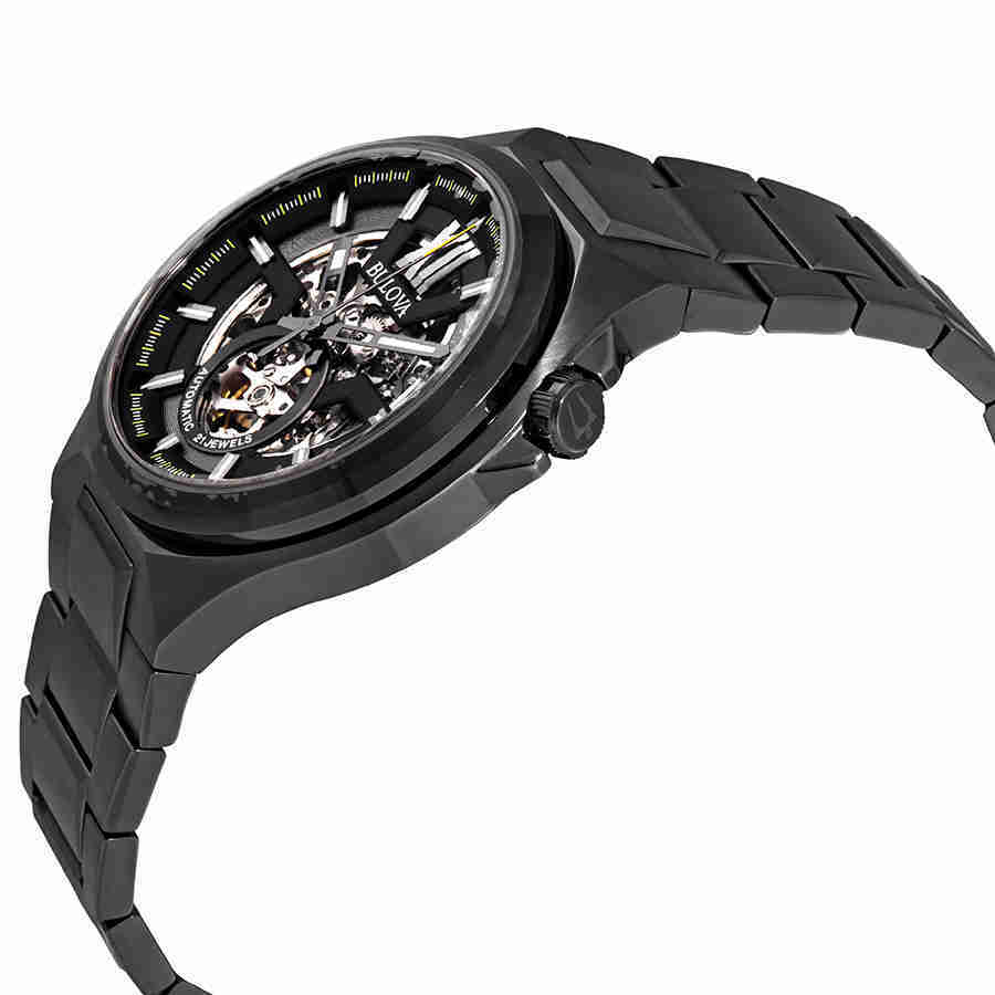 Bulova Classic Automatic Gunmetal Skeleton Dial Mens Watch 98A179 Bulova