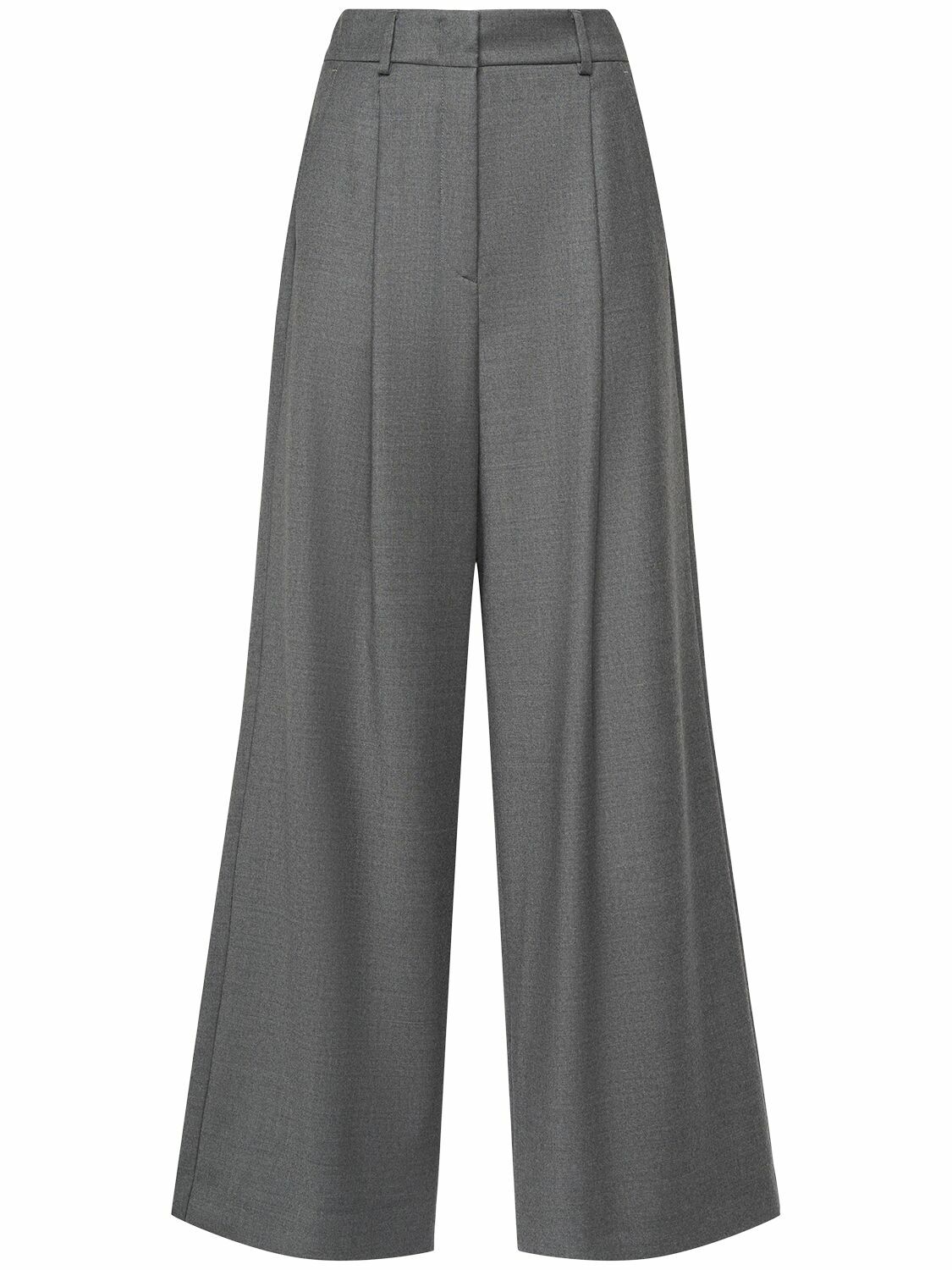 WEEKEND MAX MARA Melodia Wool Blend Flannel Wide Pants Weekend Max Mara