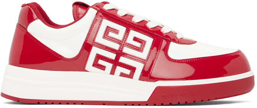 Givenchy Red & White G4 Sneakers Givenchy