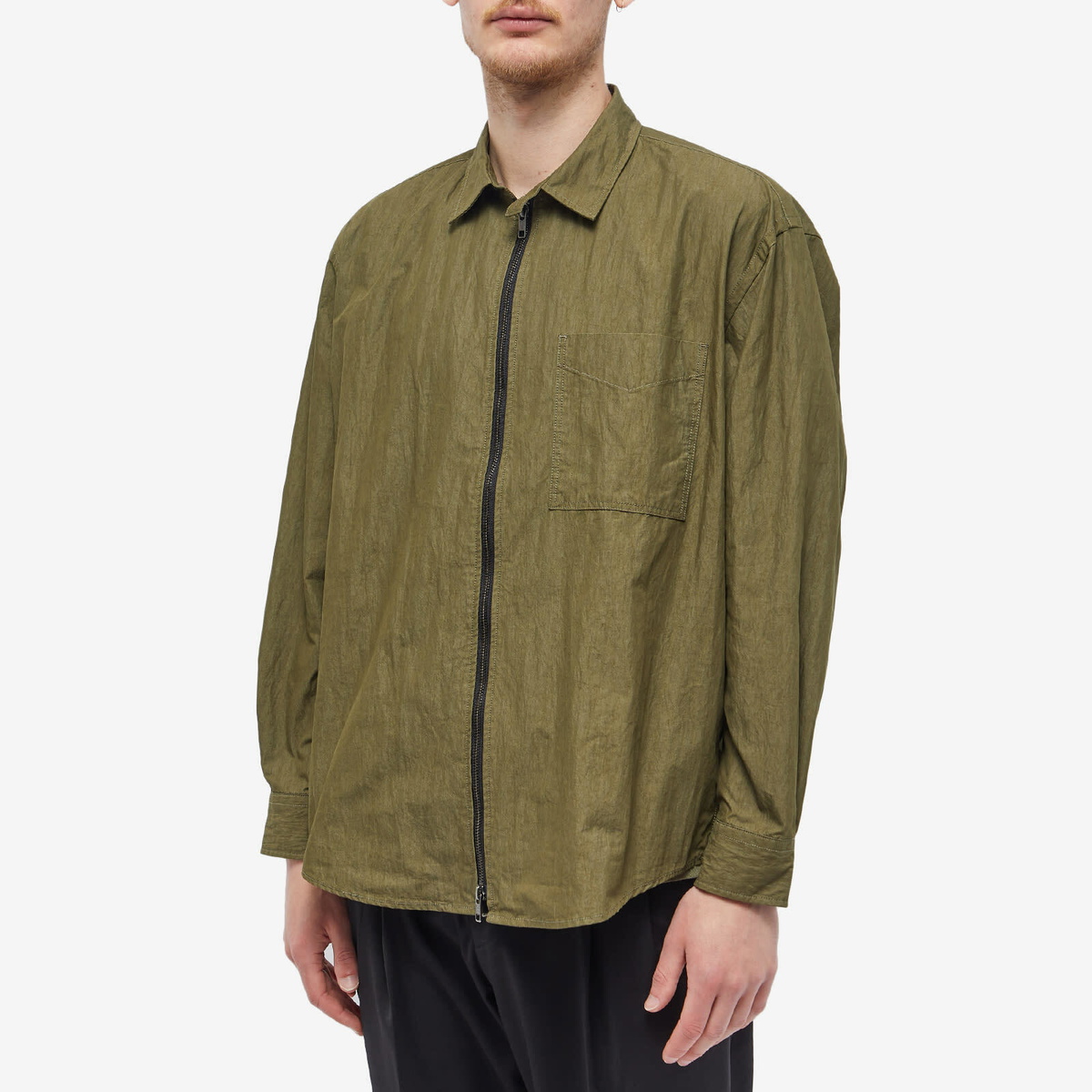FrizmWORKS Men's Full Zip Shirt in Olive FrizmWORKS