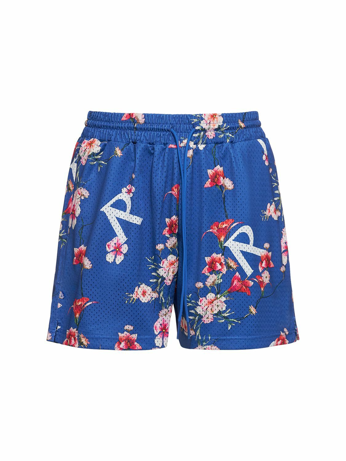 REPRESENT - Floral Printed Logo Mesh Shorts Represent