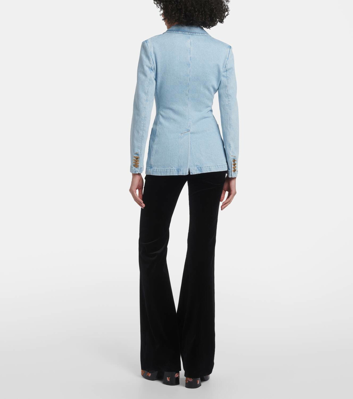 Etro Embroidered denim blazer Etro