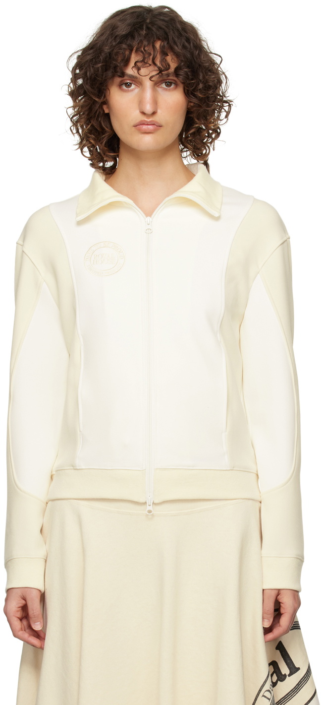 TheOpen Product White & Beige Paneled Jacket TheOpen Product