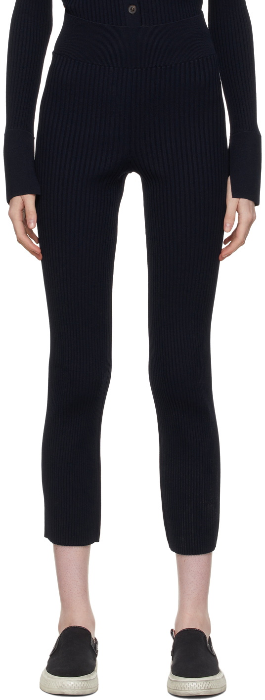 Frame Navy Crop Kick Sweater Lounge Pants Frame Denim