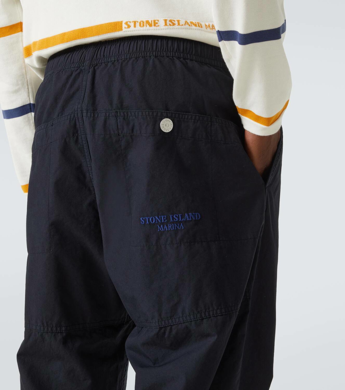 Stone Island Logo embroidered cotton sweatpants Stone Island