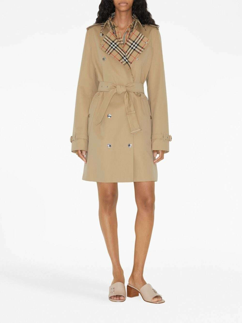 BURBERRY - Vintage Check Motiv Cotton Trench Coat Burberry