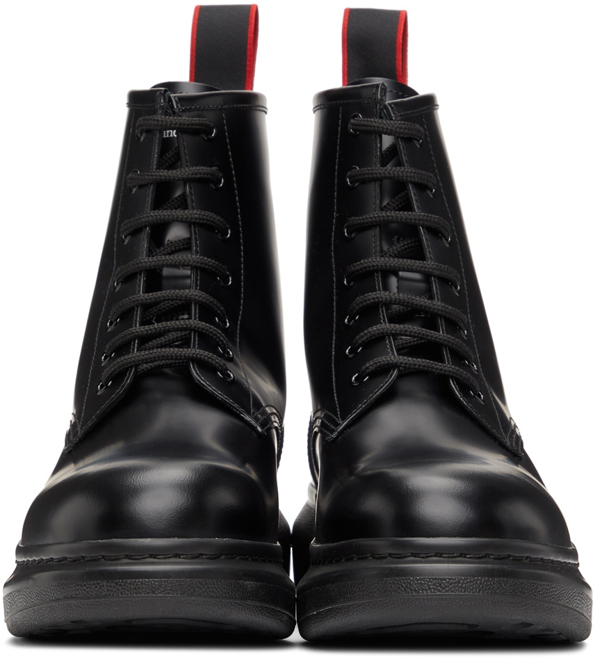 Alexander McQueen Black Hybrid Combat Boots Alexander McQueen