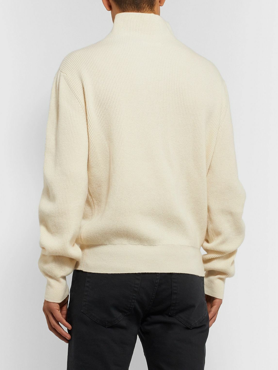 The Row - Daniel Ribbed Cashmere Mock-Neck Sweater - Neutrals The Row