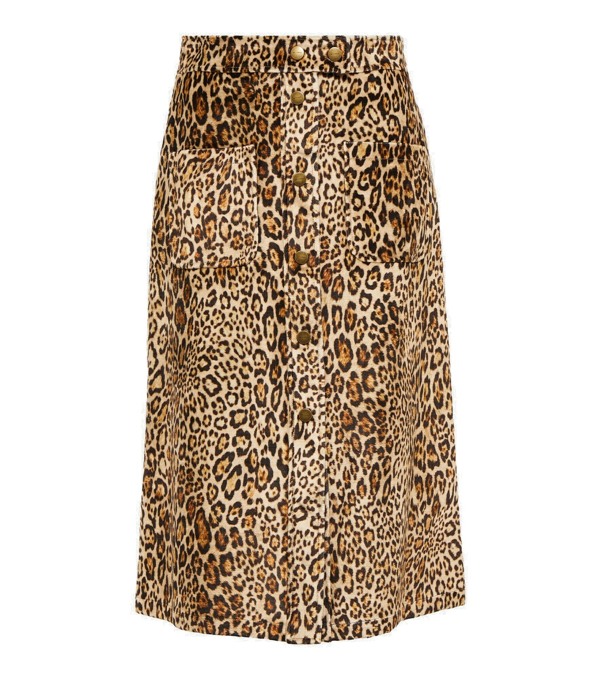 Etro - Leopard-print velvet midi skirt Etro