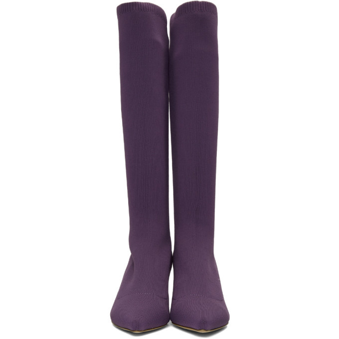 Nanushka Purple Juli Knit Boots Nanushka