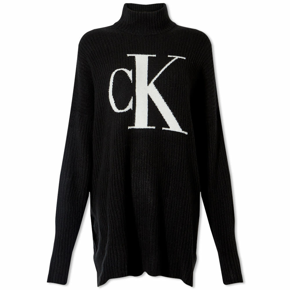 Calvin Klein Women's Oversized CK Sweater in Black Calvin Klein