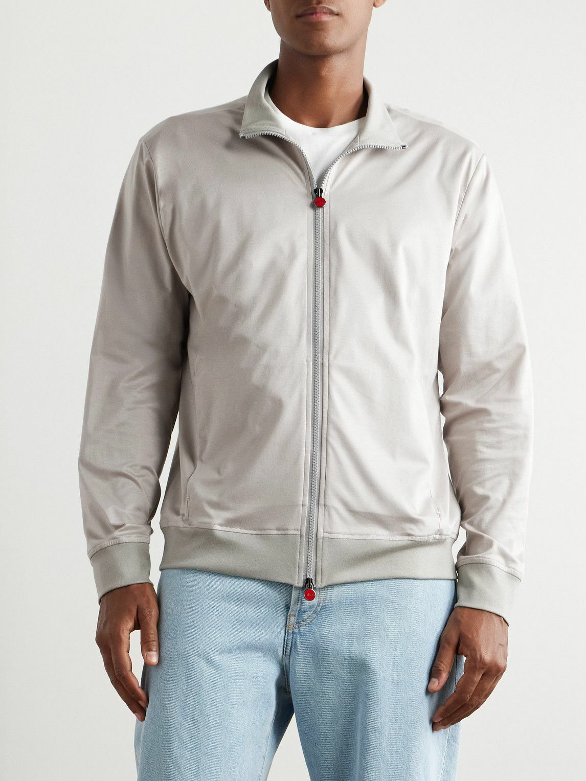 Kiton - Cotton-Jersey Track Jacket - Gray Kiton