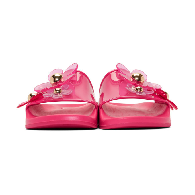 Marc Jacobs Pink Daisy Aqua Slides Marc Jacobs